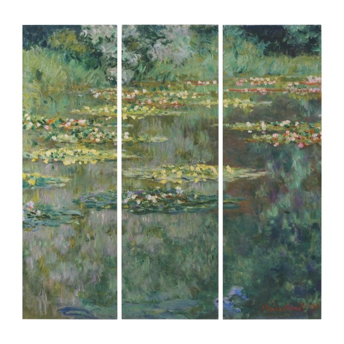 Water Lily Pond Claude Monet Triptych | Zazzle.co.uk