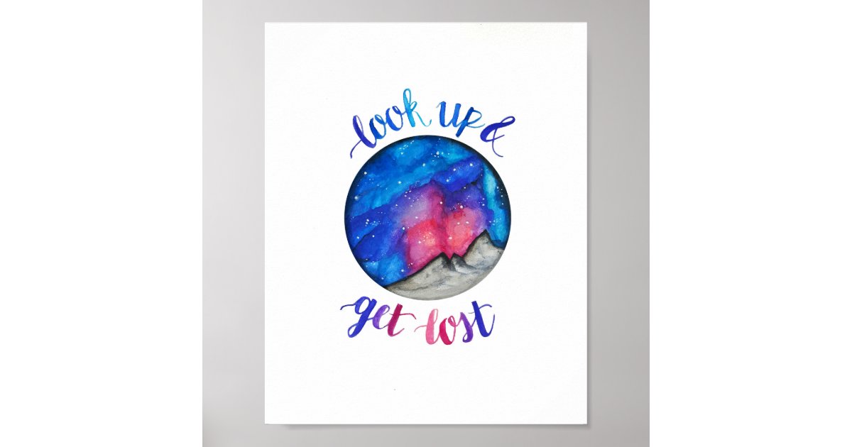 Watercolor Calligraphy Quote & Art Poster | Zazzle
