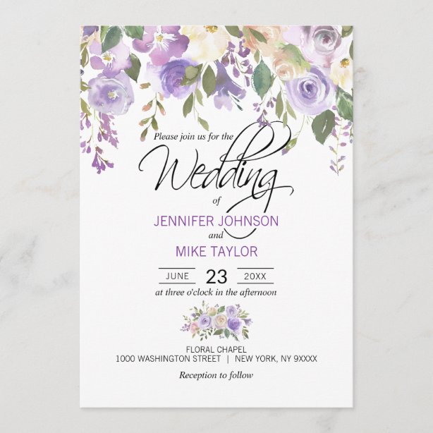 Lilac Wedding Invitations | Zazzle.co.uk