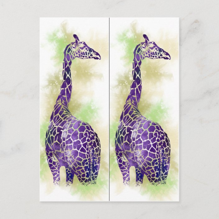Watercolor Giraffe book markers Postcard | Zazzle.co.uk