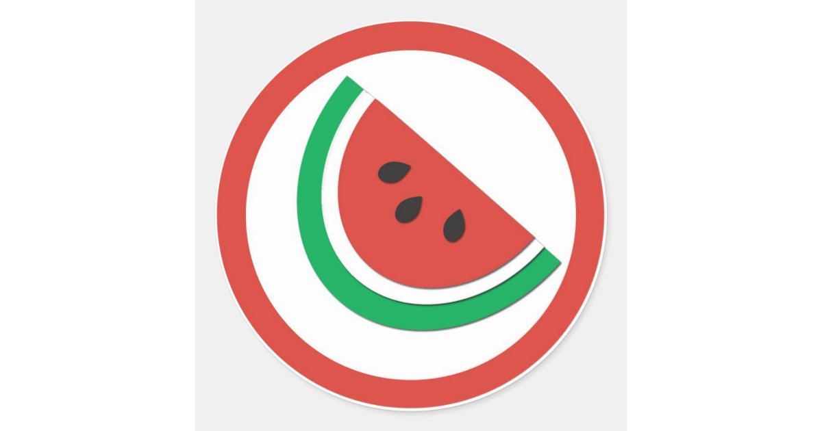 Watermelon flavour circle sticker labels | Zazzle