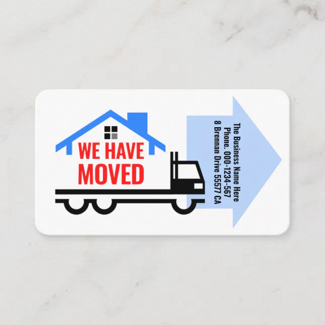 WE HAVE MOVED Company Business Card | Zazzle