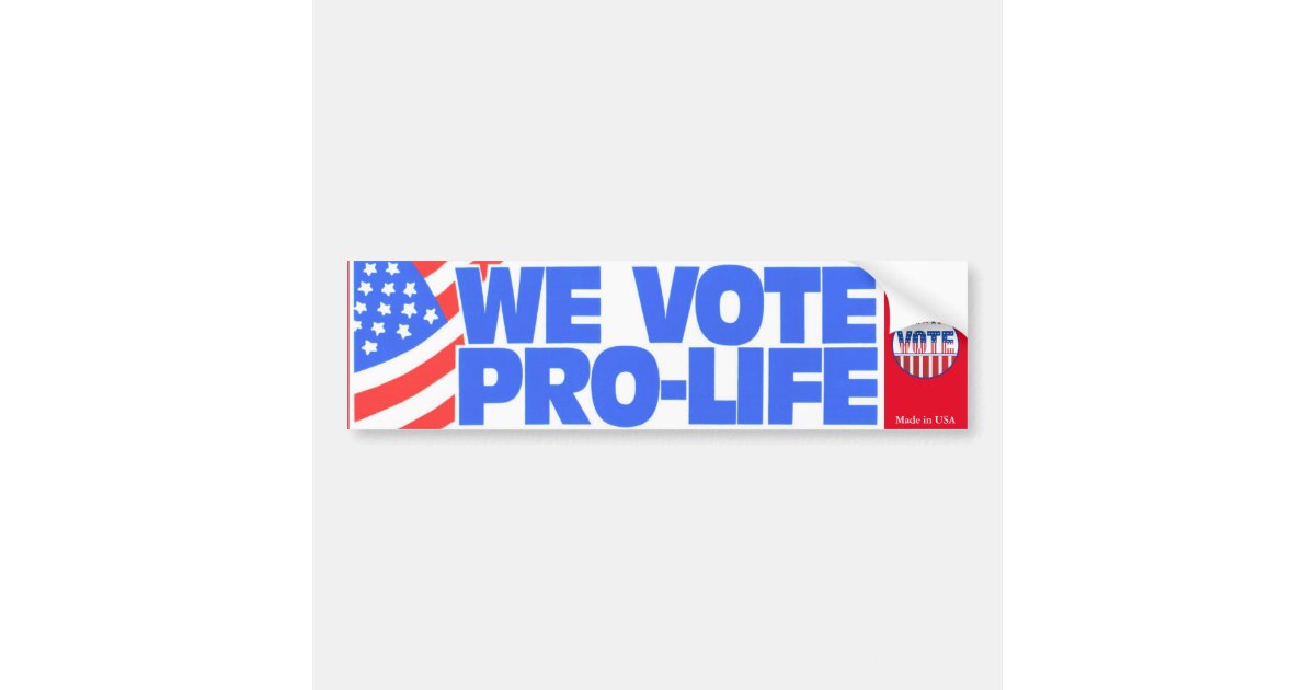 We Vote Pro-Life Bumper Sticker | Zazzle