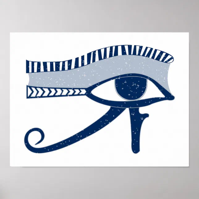 Weathered Look Blue Eye of Horus Lucky Symbol Poster | Zazzle