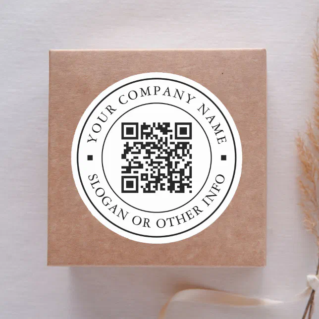 Website Link QR Code Minimal Business Name Classic Round Sticker | Zazzle
