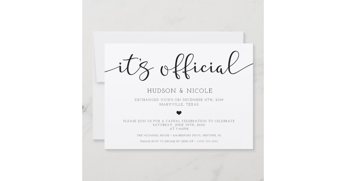 Wedding Announcement and Reception Invitation | Zazzle