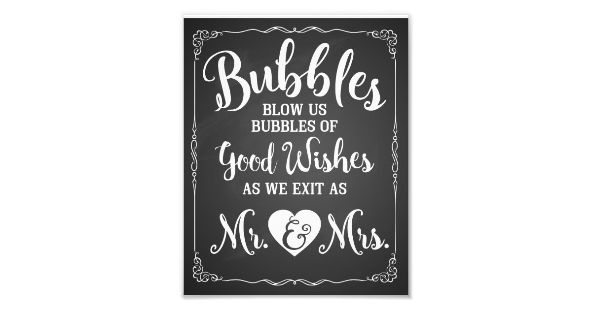 Wedding bubble sign wedding poster | Zazzle