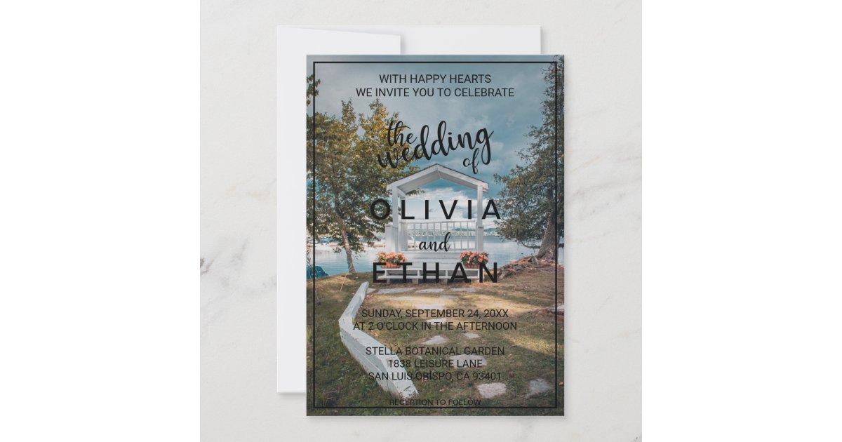 Wedding ceremony trees summer floral wedding invit invitation | Zazzle
