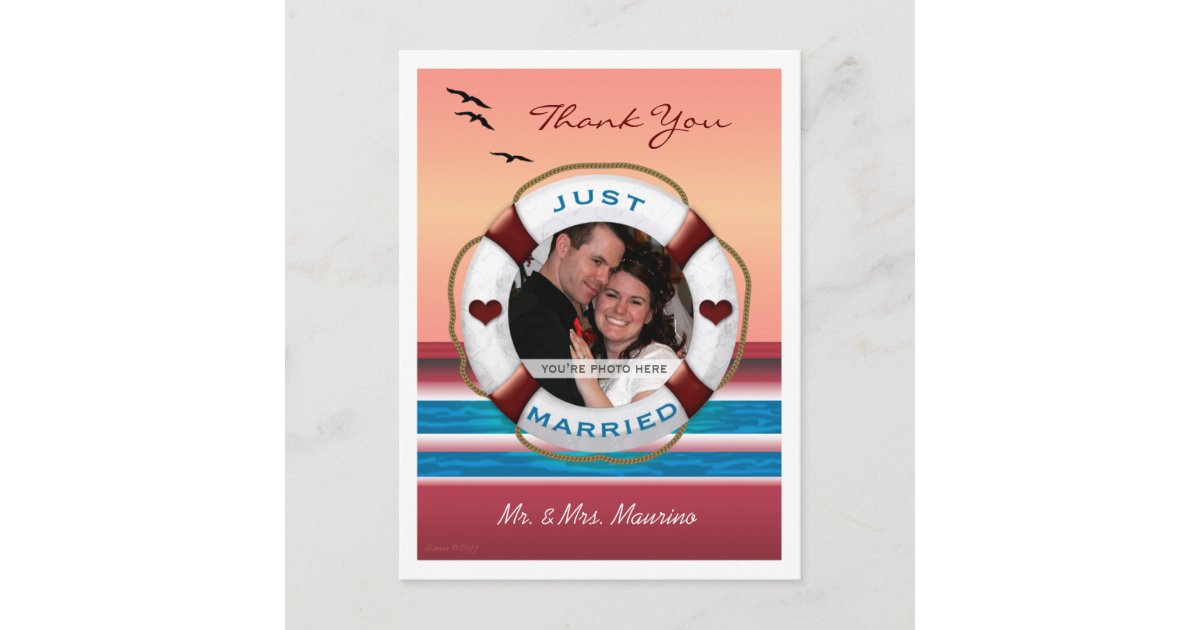 Wedding Cruise Thank you Photo Frame - Postcard | Zazzle