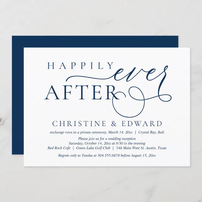 Wedding Elopement Party, Happily Ever After Invitation | Zazzle