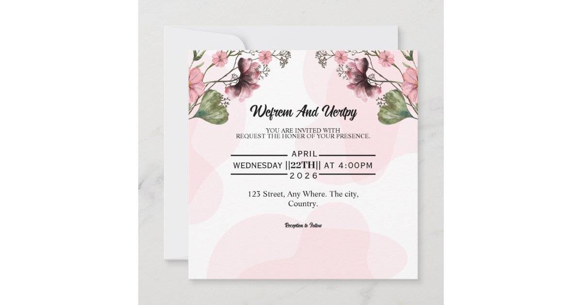 Wedding Invitation Card Design Template | Zazzle