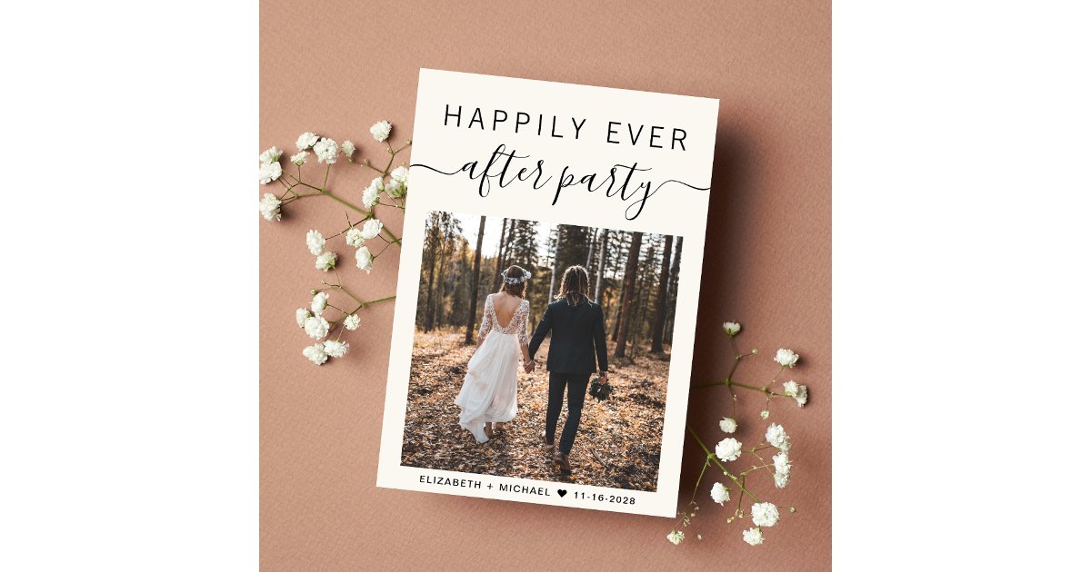 Wedding Photo Happily Ever After Party QR Code Announcement | Zazzle