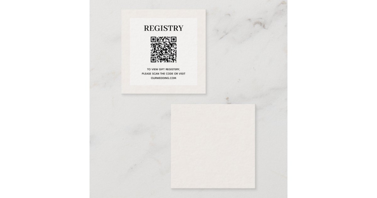Wedding Registry QR Code Enclosure Card | Zazzle