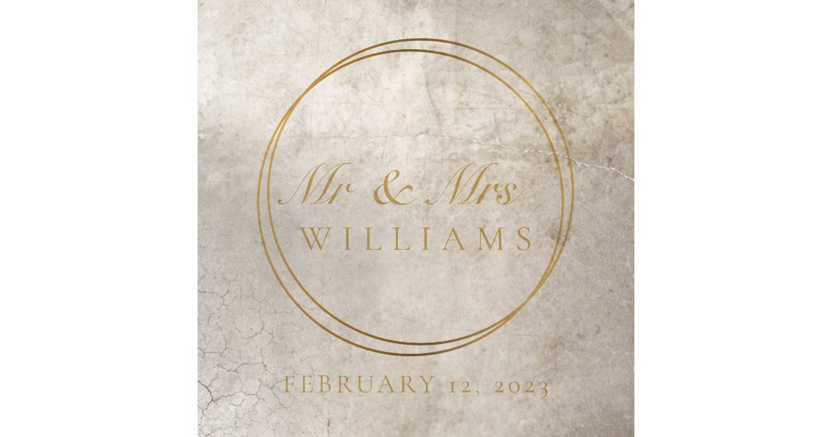 Wedding rings Mr & Mrs gold effect floor sign Floor Decals | Zazzle