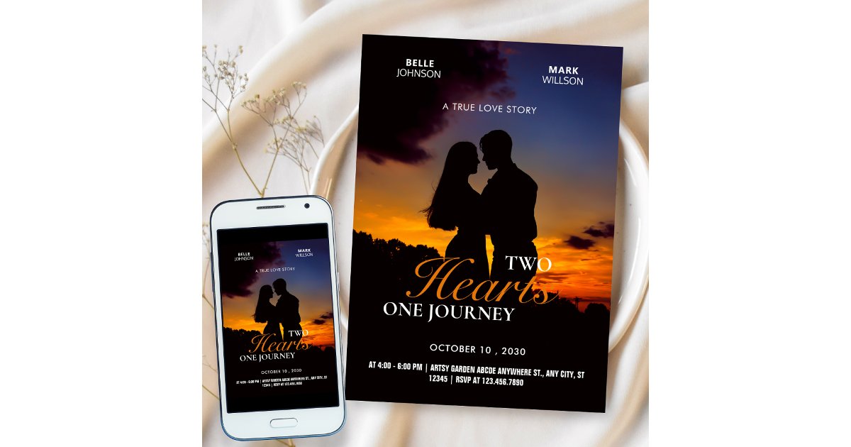 Wedding romance drama movie poster photo invitation | Zazzle