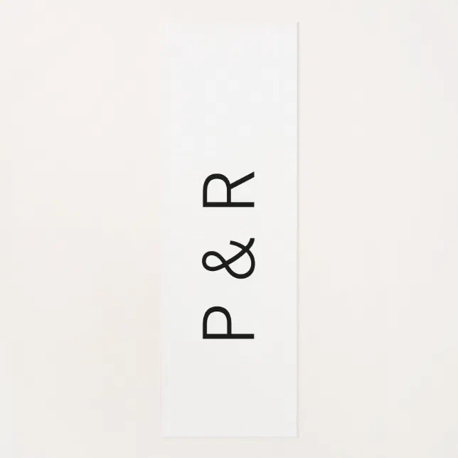 Wedding romantic partner add couple initial letter yoga mat | Zazzle