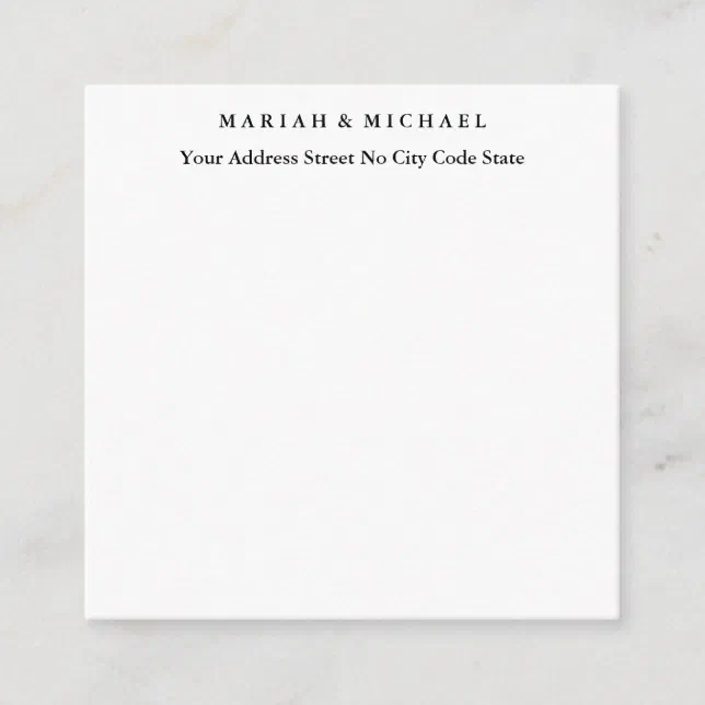 Wedding Trend Minimalist Professional Name Address Enclosure Card | Zazzle