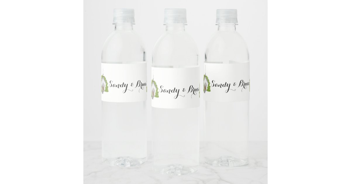 Wedding water bottle labels- watercolor church water bottle label | Zazzle