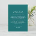 Wedding Welcome. Deep Teal Modern Weekend Timeline Invitation | Zazzle