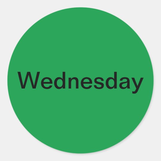 Wednesday Day of the Week Green Stickers | Zazzle.co.uk