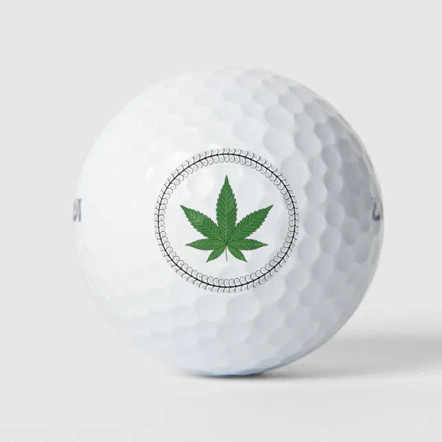 Weed Leaf Tree Swirl Trim Personalised Golf Balls | Zazzle