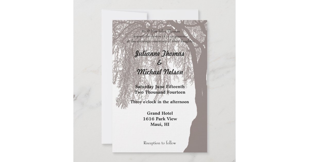 Weeping Willow Tree Wedding Invitation | Zazzle