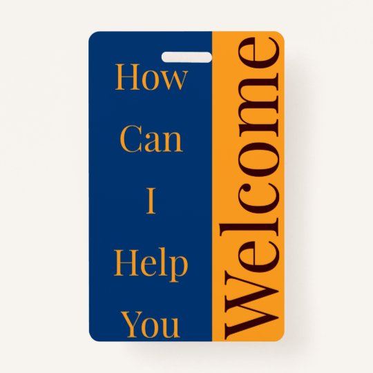 Welcome Badge ID Badge | Zazzle.co.uk