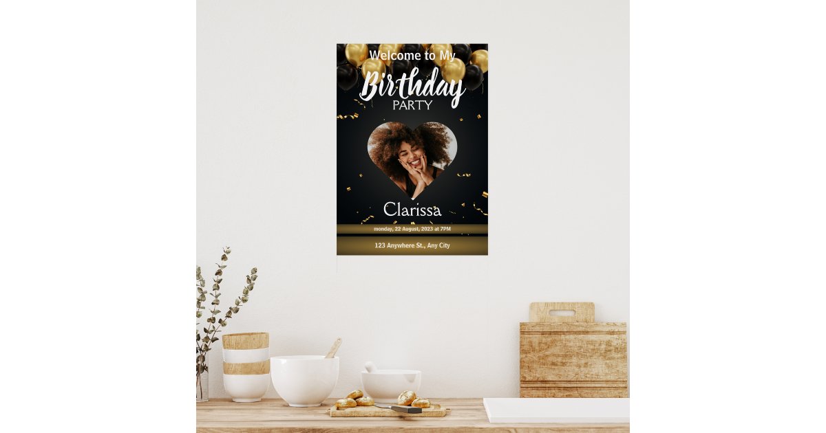 Welcome Birthday Invitation Editable Poster | Zazzle