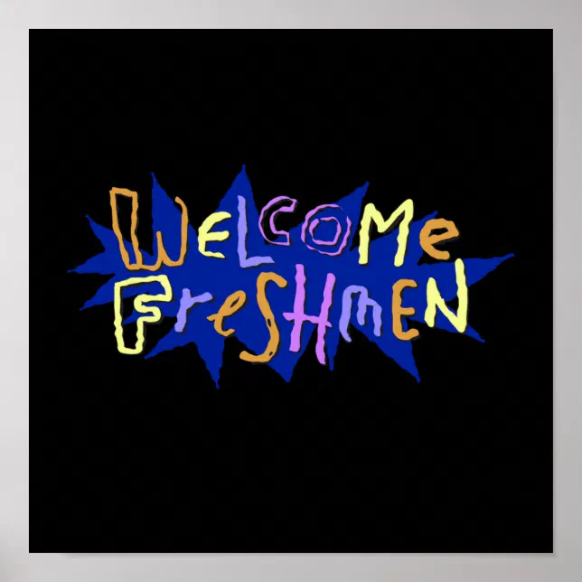 Welcome Freshmen 90s Nickelodeon Stickers and TS Poster | Zazzle