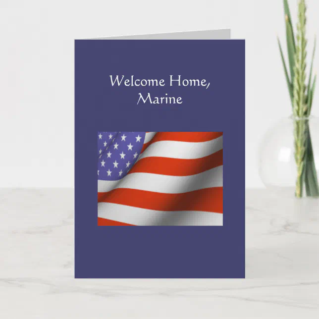 Welcome Home, Marine Thank You Card | Zazzle