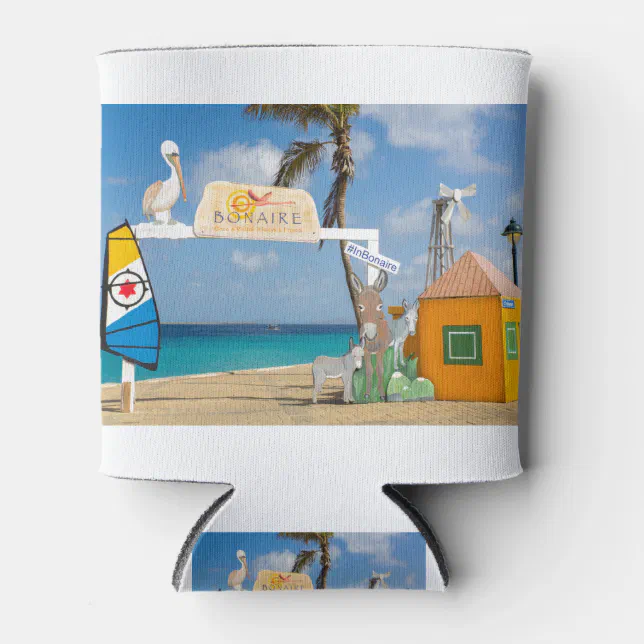 Welcome photo spot at sea in Bonaire.JPG Can Cooler | Zazzle