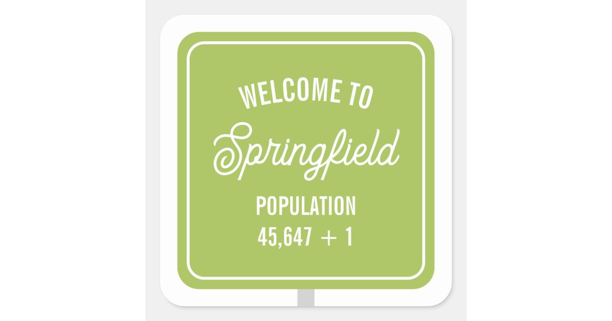 Welcome Sign Population Baby Shower Square Sticker | Zazzle
