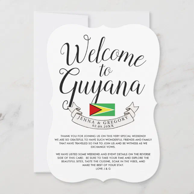 Welcome to Guyana | Destination Wedding Custom Invitation | Zazzle
