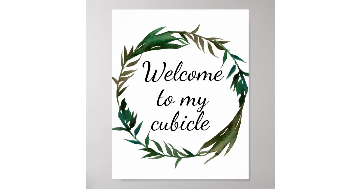 Welcome to my Cubicle Sign Office Desk Work | Zazzle