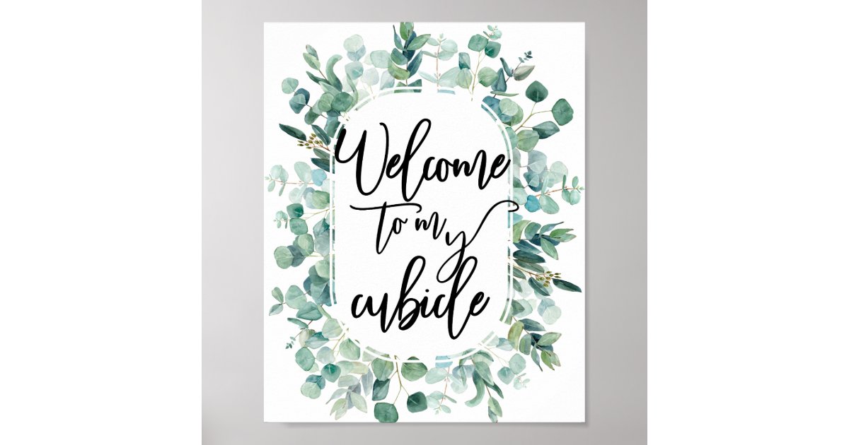 Welcome to my Cubicle Sign Office Desk Work | Zazzle