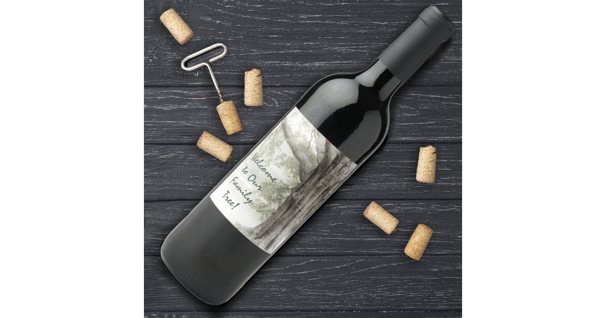 Welcome to Our Family Tree Wine Label | Zazzle