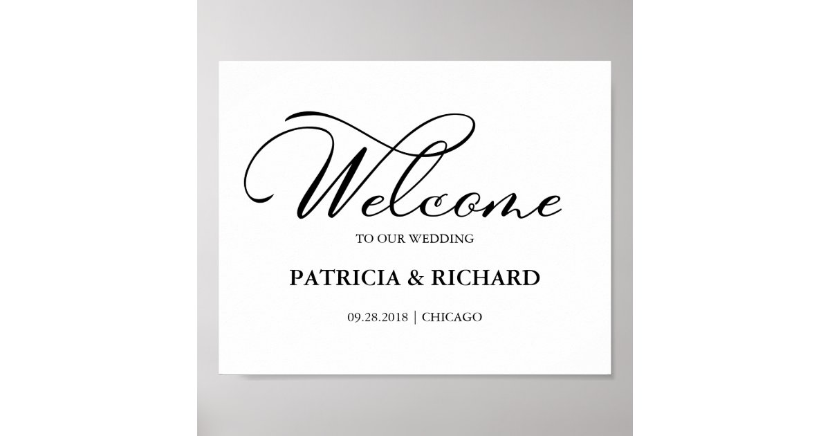 Welcome To Our Wedding Elegant Calligraphy Sign | Zazzle