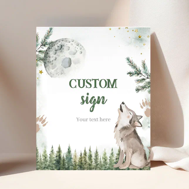 Welcome to The Pack Forest Wolf Custom Sign Poster | Zazzle