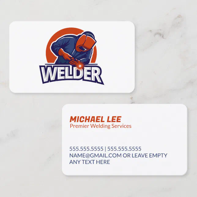 Welder Metal Welding Business Card | Zazzle