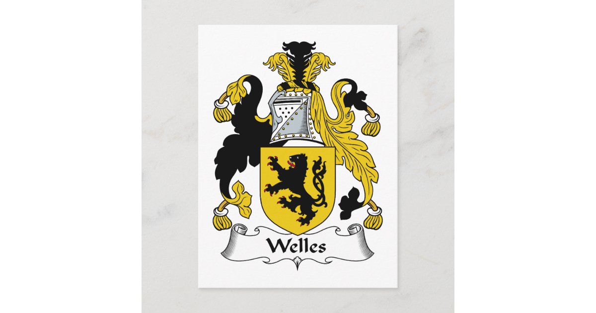 Welles Family Crest Postcard | Zazzle
