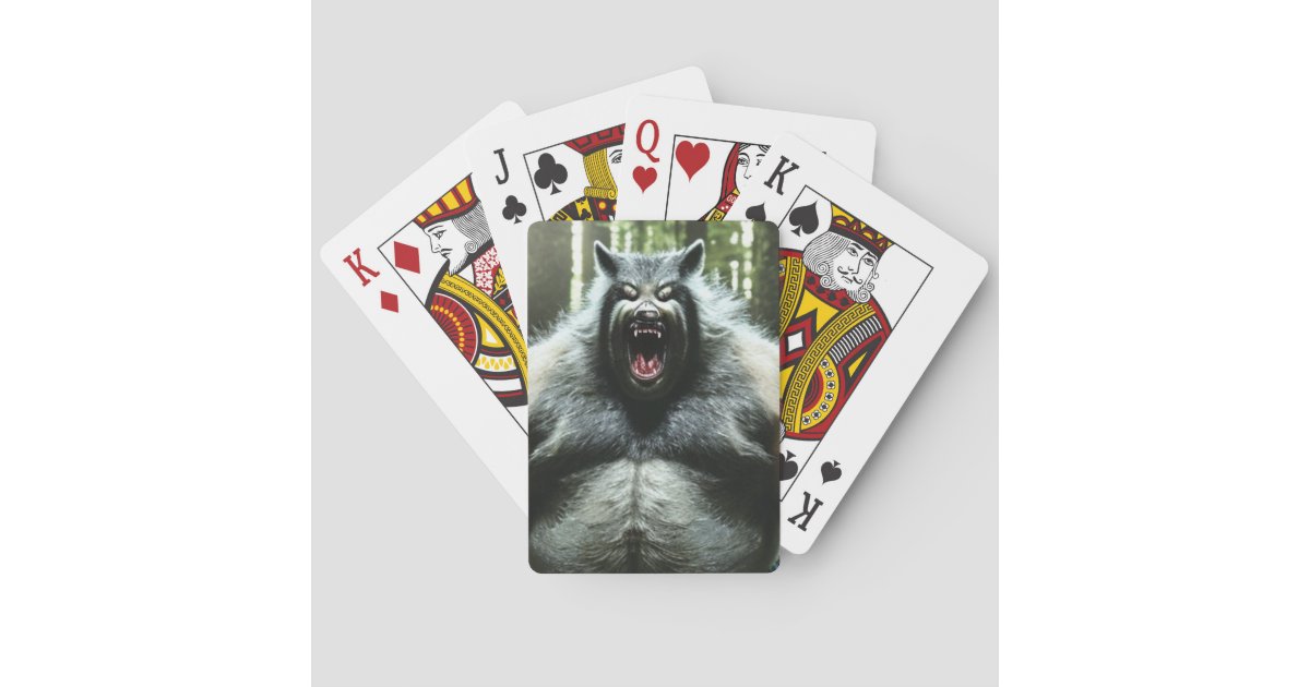 Werewolf Who Ate Whole Village Poker playing cards | Zazzle