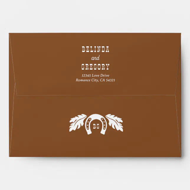 Western Country Cowboy Rustic Wedding Invite Envelope | Zazzle