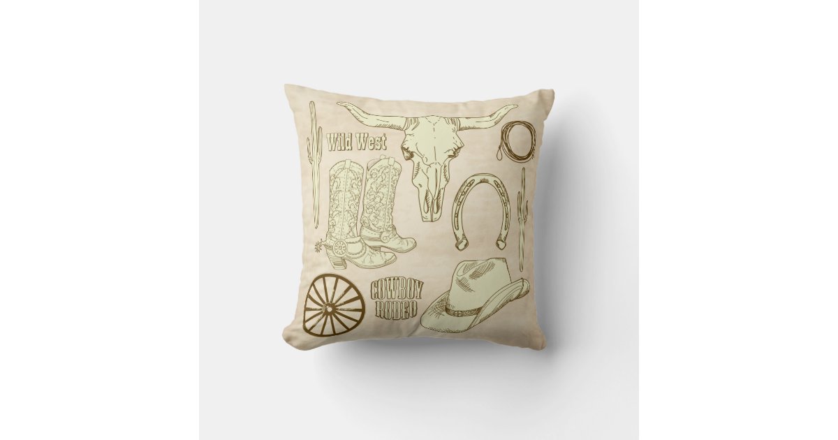 Western Cowboy Cowgirl Cushion | Zazzle