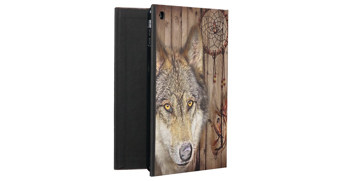 Western dream catcher native american indian wolf iPad air case | Zazzle