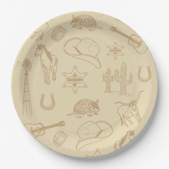 Western Rodeo Themed Party 1st Rodeo BirthdayParty Paper Plate | Zazzle ...