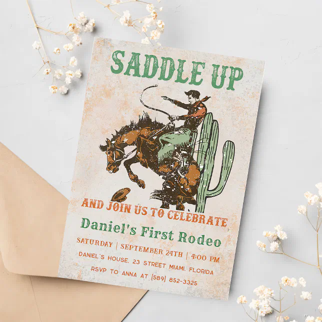 Western Saddle Up And Join Us For Birthday Invitation | Zazzle
