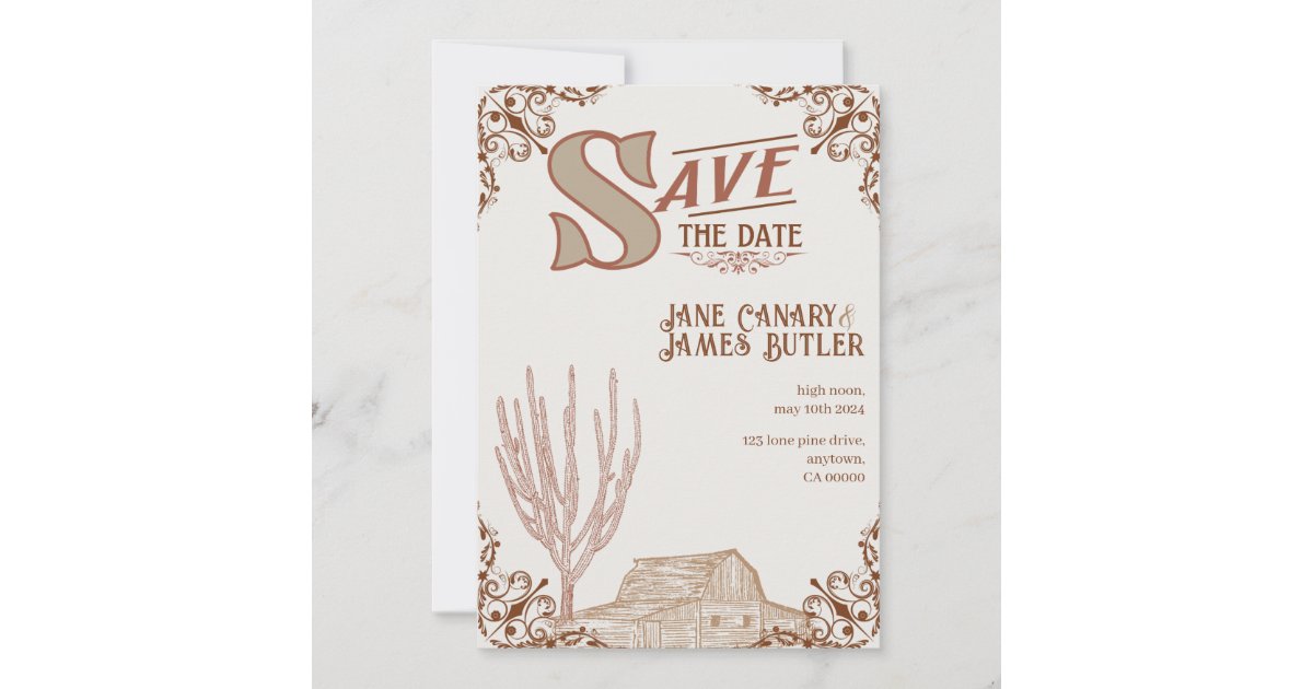 Western Save The Date Card | Zazzle