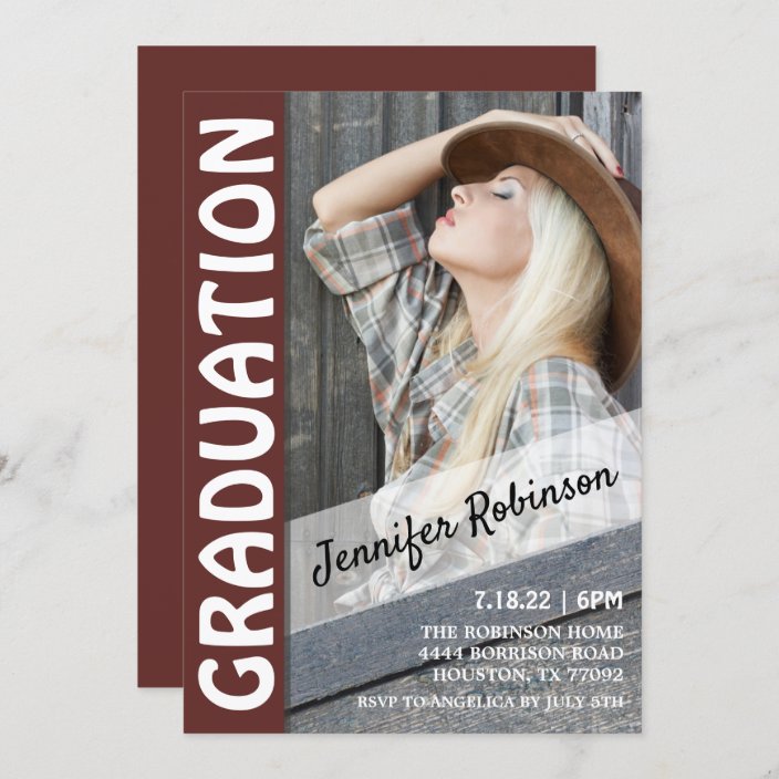 Western Style Graduation Invitation | Zazzle.co.uk