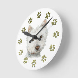 Westie Dog Clock | Zazzle