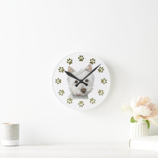 Westie Dog Clock | Zazzle